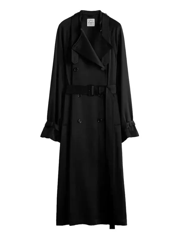 TOTEME Satin Trenchcoat - Black