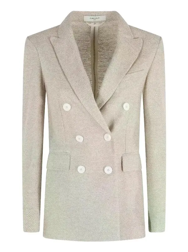 CIRCOLO 1901 Mélange Double-breasted Blazer - Neutrals