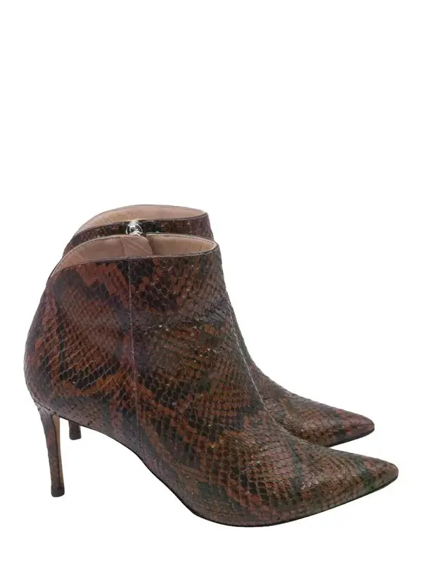 GIUSEPPE ZANOTTI Snakeskin Effect Ankle Boots - Brown