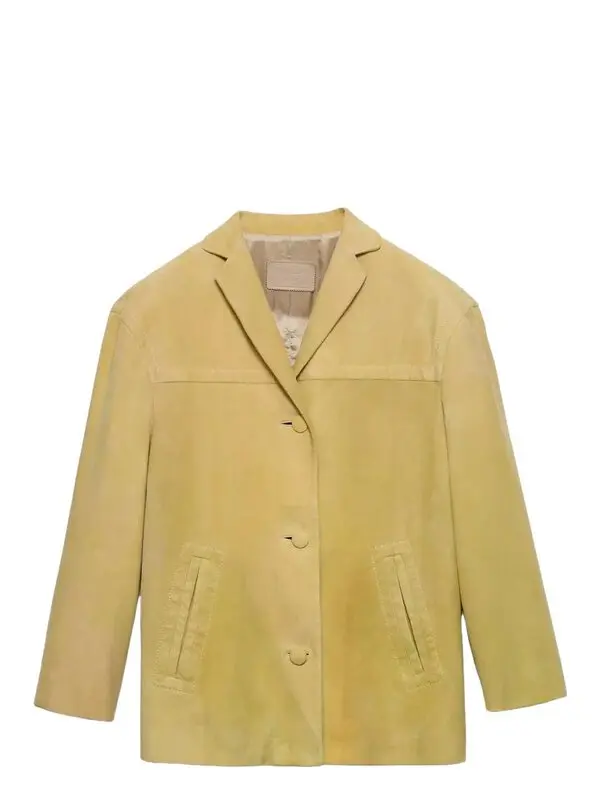 Prada Suede Caban Jacket - Yellow