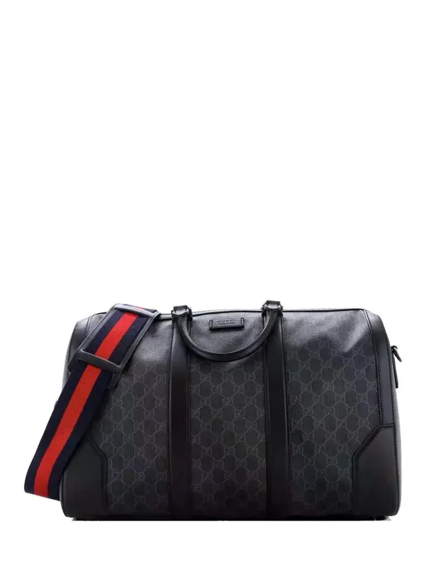 Gucci Convertible Duffle Bag Gg Coated Canvas Medium - Black