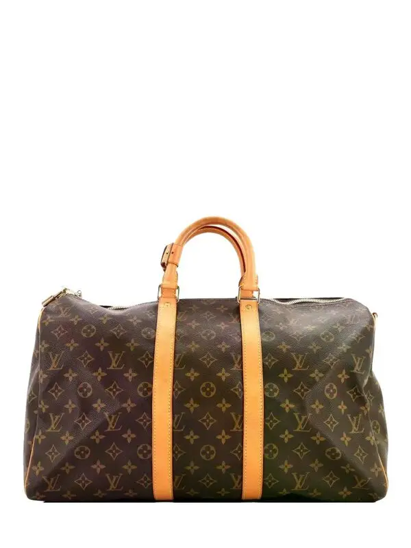 LOUIS VUITTON Keepall Bandouliere 45 Monogram Travel Bag - Brown