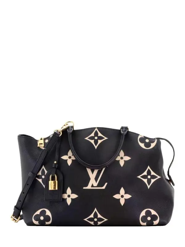 LOUIS VUITTON Grand Palais Handbag Bicolor Monogram Empreinte Giant Shoulder Bag - Black