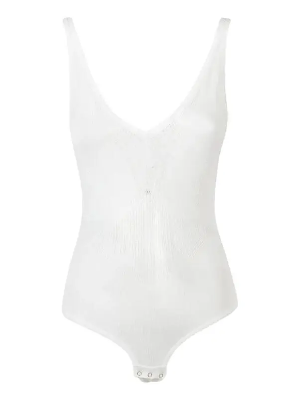Elisabetta Franchi V-neck Sleeveless Bodysuit - White