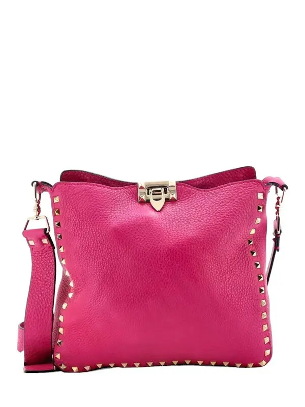 Valentino Garavani Rockstud Flip Lock Messenger Bag - Pink