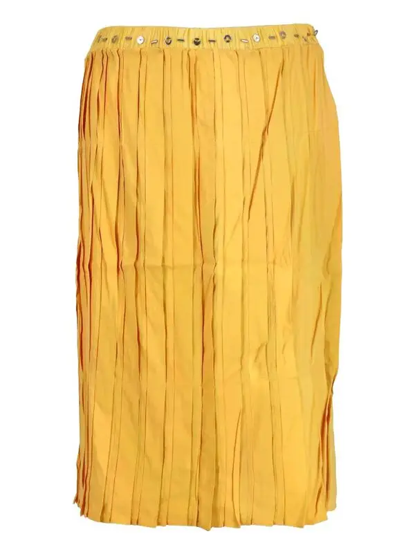 Fendi Pleated Midi Skirt - Yellow