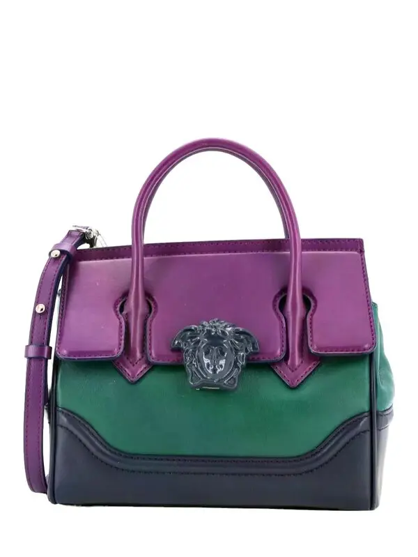 Versace Palazzo Empire Leather Satchel Medium - Green