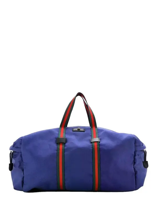 Gucci Animalier Web Duffle Bag Techno Canvas Large - Blue