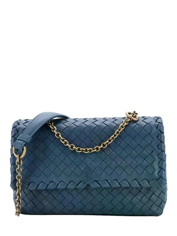 Bottega Veneta Olimpia Intrecciato Nappa Small Crossbody Bag - Blue