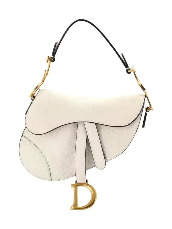 Dior Saddle Handbag Leather Mini Shoulder Bag - White