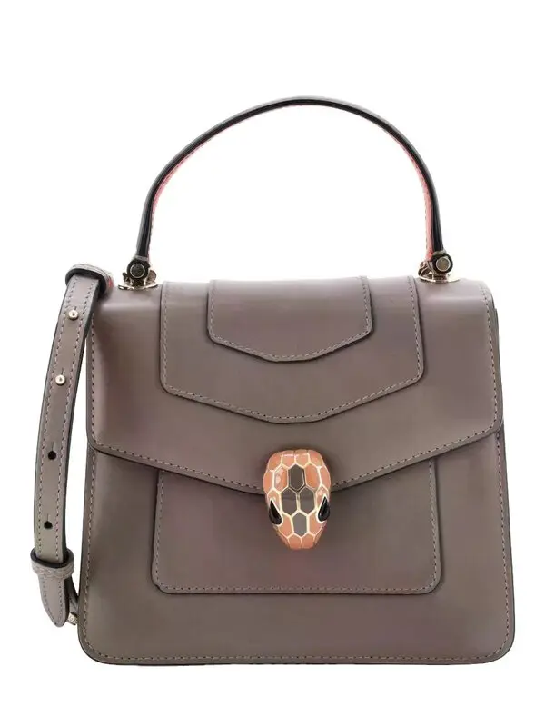 BVLGARI Serpenti Forever Top Handle Small Satchel - Grey