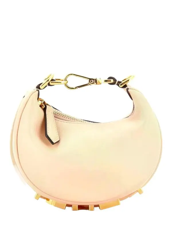 Fendi Graphy Leather Nano Hobo Bag - Neutrals