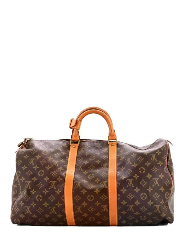 LOUIS VUITTON Keepall Monogram Canvas 50 Travel Bag - Brown