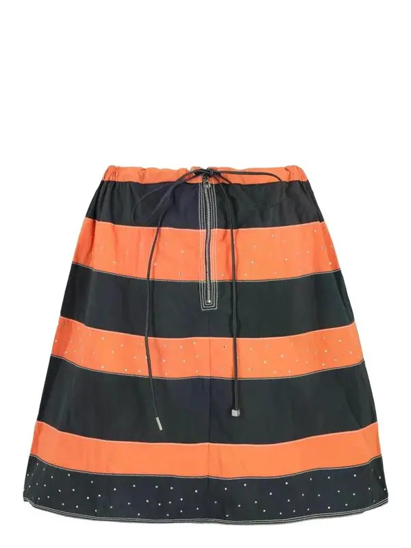 Fendi Striped Mini Skirt - Black