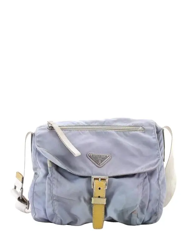 Prada Buckle Messenger Bag Tessuto Small Crossbody - Blue