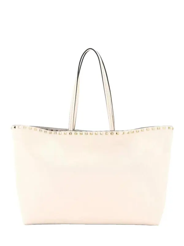 Valentino Garavani Rockstud Shopper Large Tote Bag - Neutrals