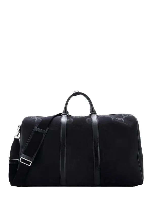 Gucci Duffle Bag Jumbo Gg Embossed Leather - Black