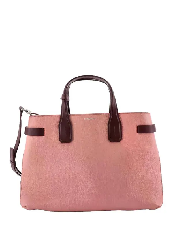 Burberry Banner Nm Leather Medium Tote Bag - Pink