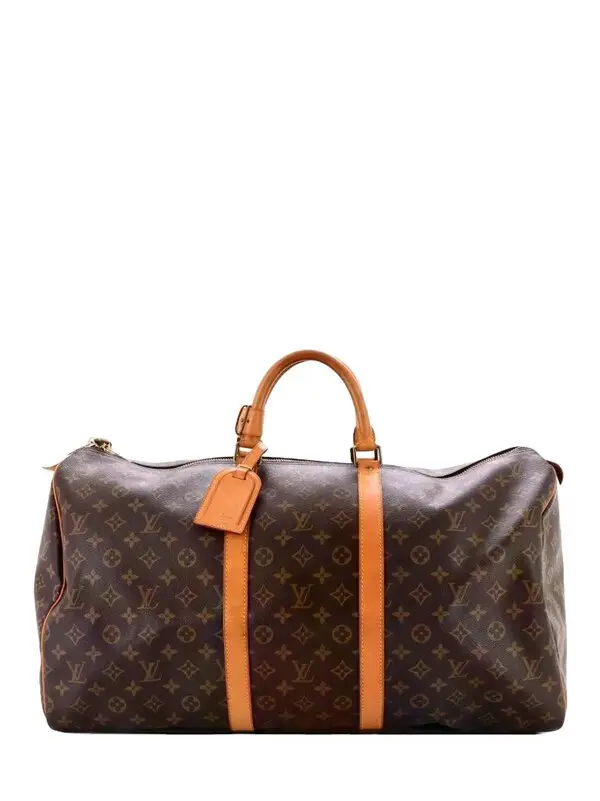 LOUIS VUITTON Keepall Monogram Canvas 55 Travel Bag - Brown