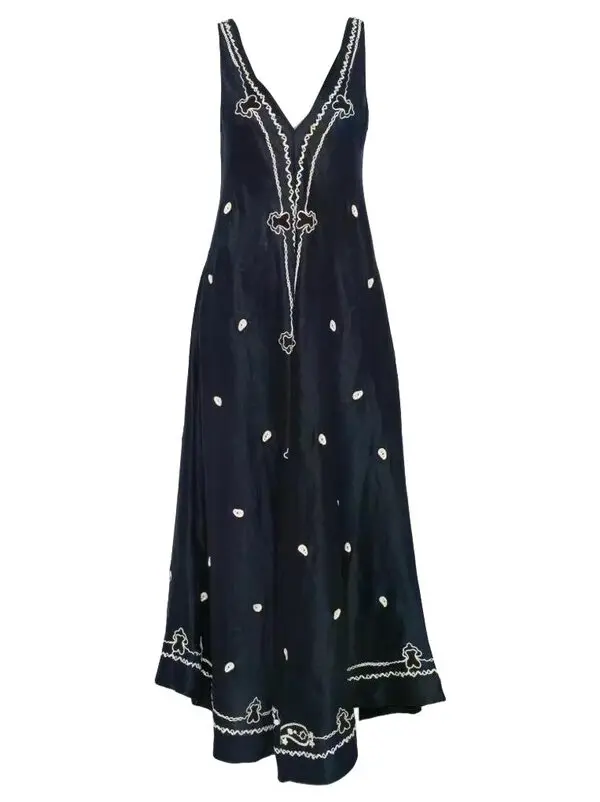 P.a.r.o.s.h Embroidered Maxi Dress - Blue