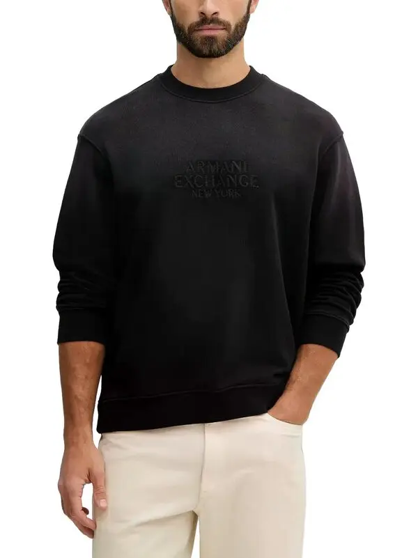 Armani Exchange Embossed Crew-neck Sweatshirt - Black