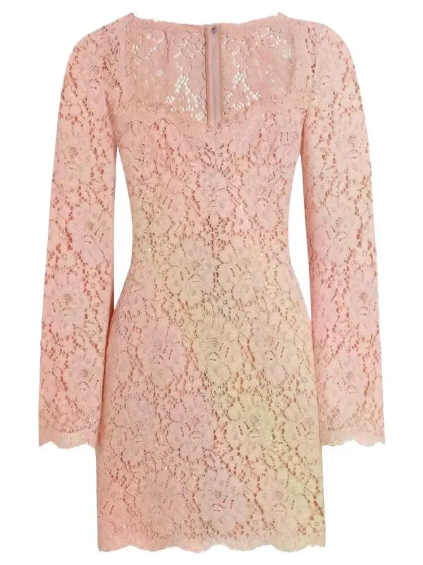 Dolce & Gabbana Cordonetto Lace Mini Dress - Pink