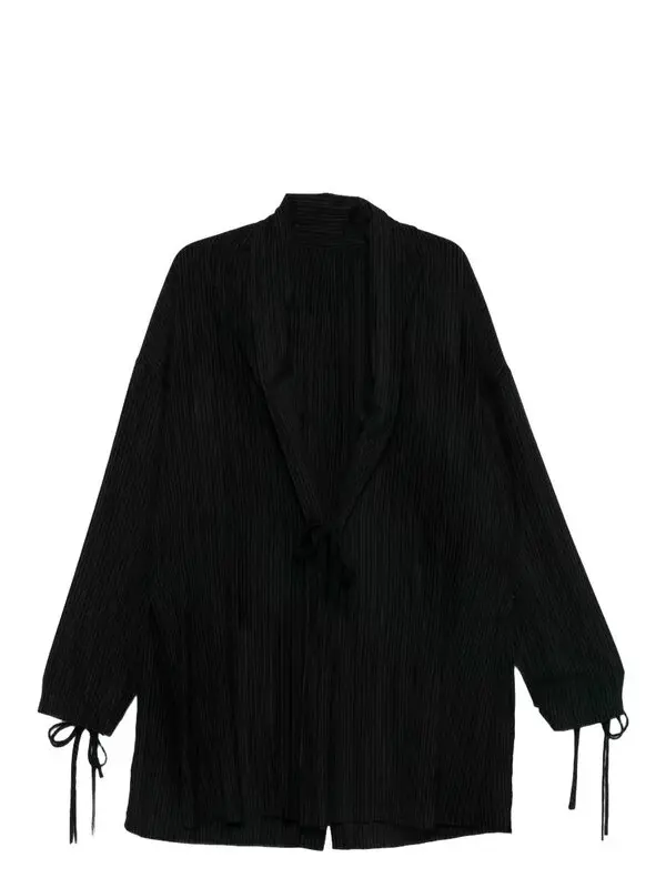Yohji Yamamoto Tie-detailed Coat - Black