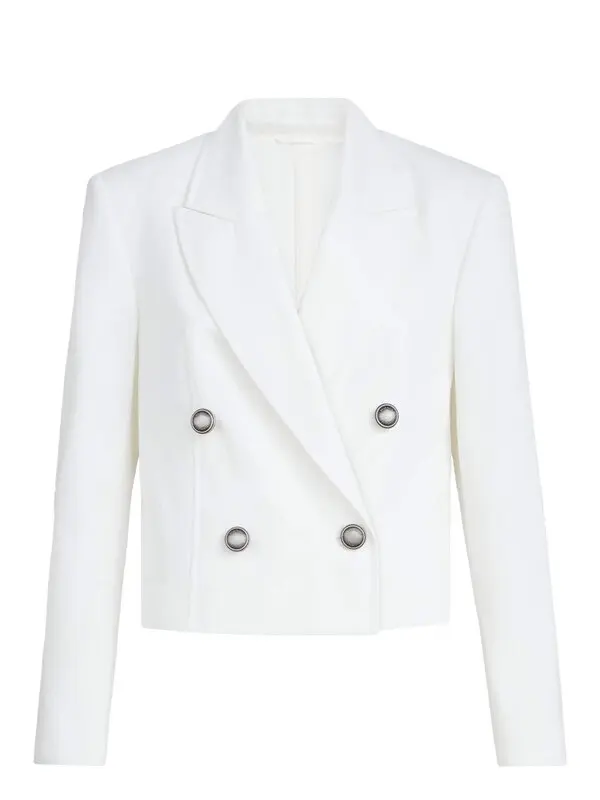 Brunello Cucinelli Cotton-paper Yarn Cropped Blazer - Beige