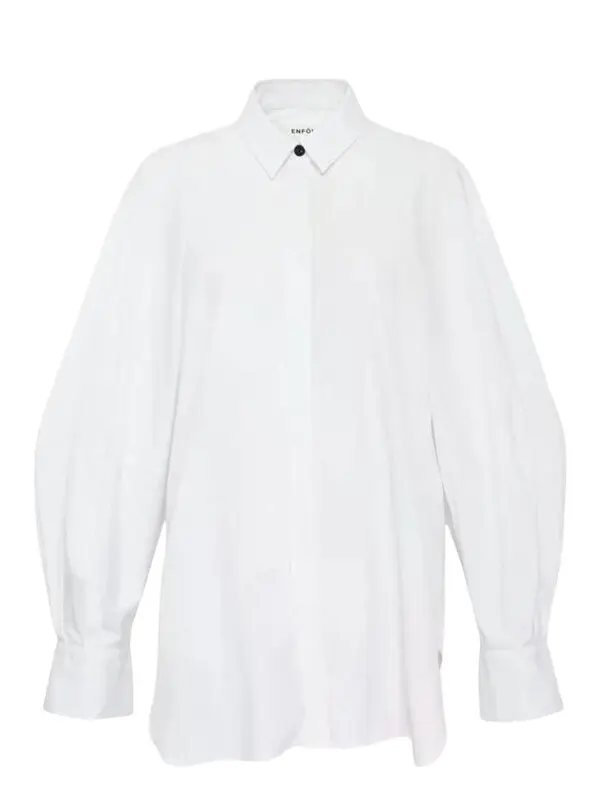 ENFOLD Balloon-sleeve Shirt - White