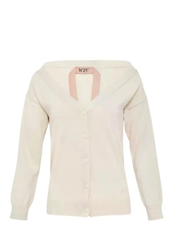 N°21 Buttoned Cardigan - Neutrals