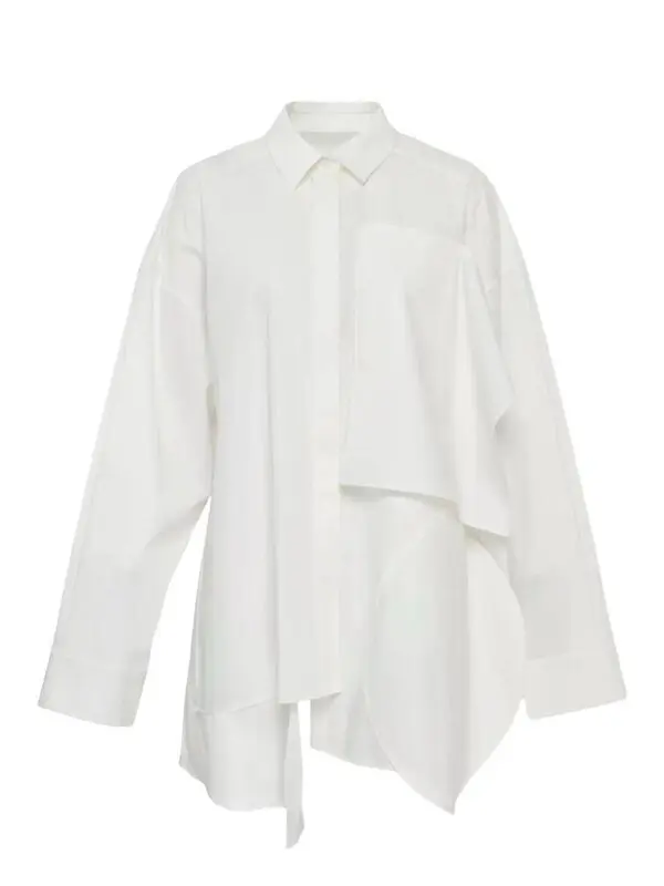 ENFOLD Draped Shirt - White