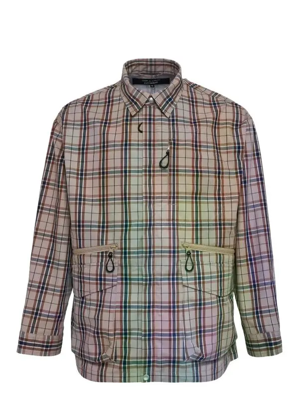 Comme Des Garçons Zipped Checked Jacket - Neutrals
