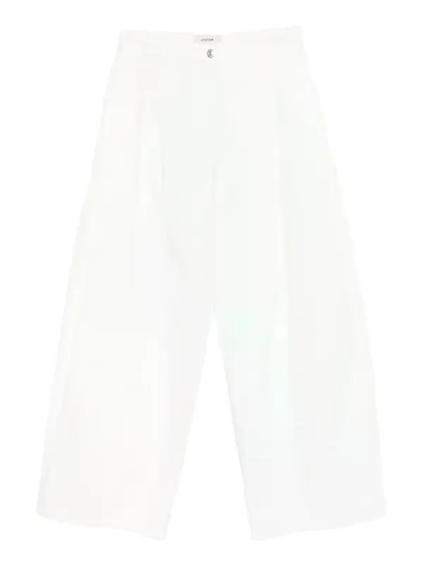 SYSTEM Button-fastening Pleated Jeans - White