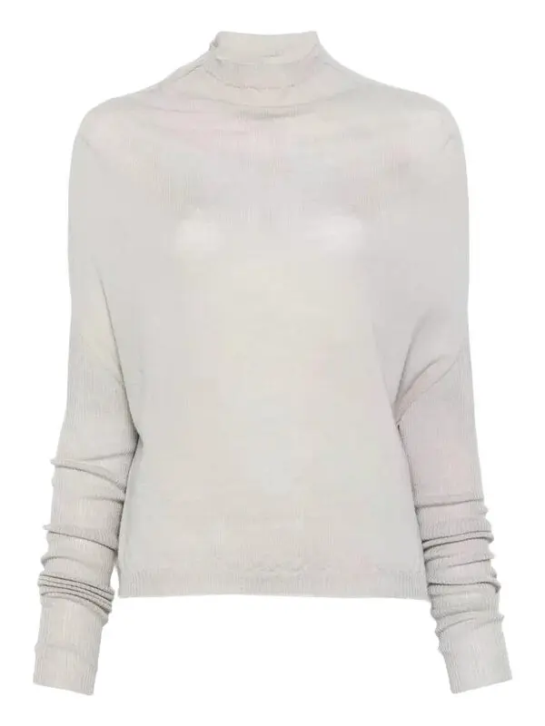 Rick Owens Funnel-neck Wool Sweater - Neutrals