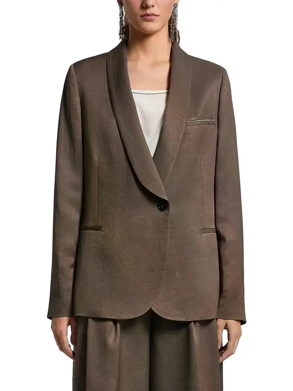 Peserico Twill Single-breasted Blazer - Brown