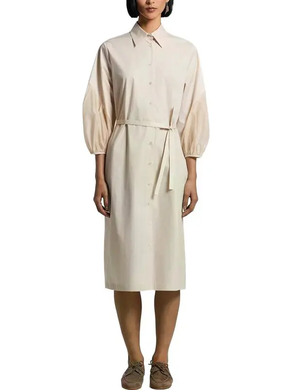 Peserico Tie-waist Midi Shirt Dress - Neutrals