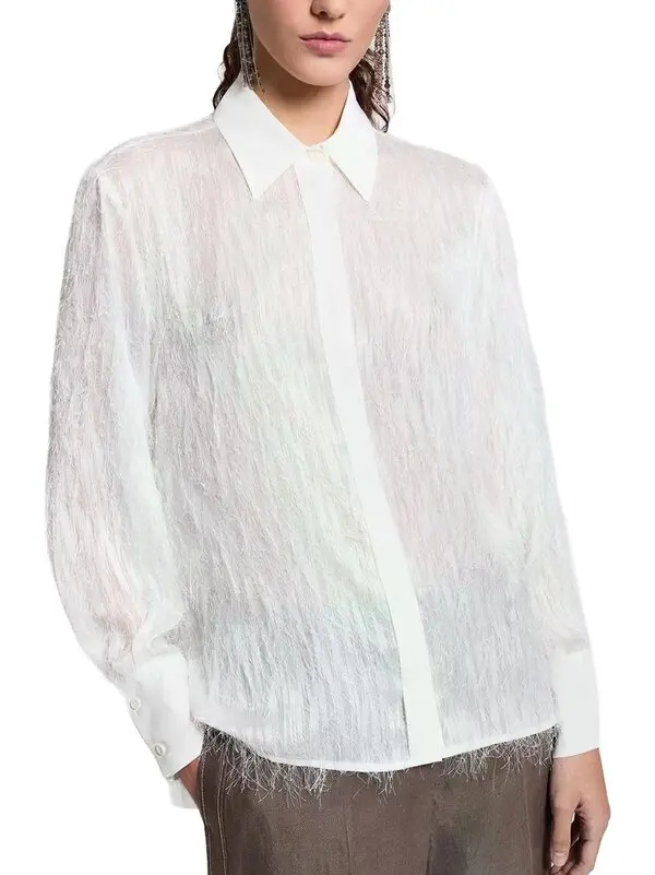 Peserico Fringed Button-down Shirt - White