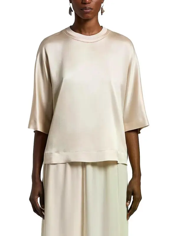 Peserico Round-neck Top - Neutrals