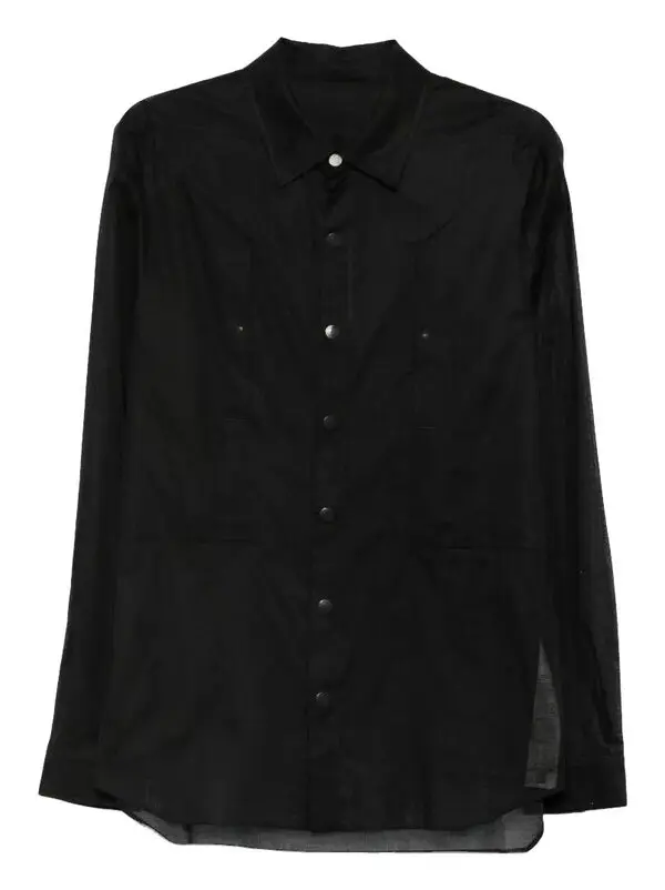 Rick Owens Buttoned Cotton Shirt - Black