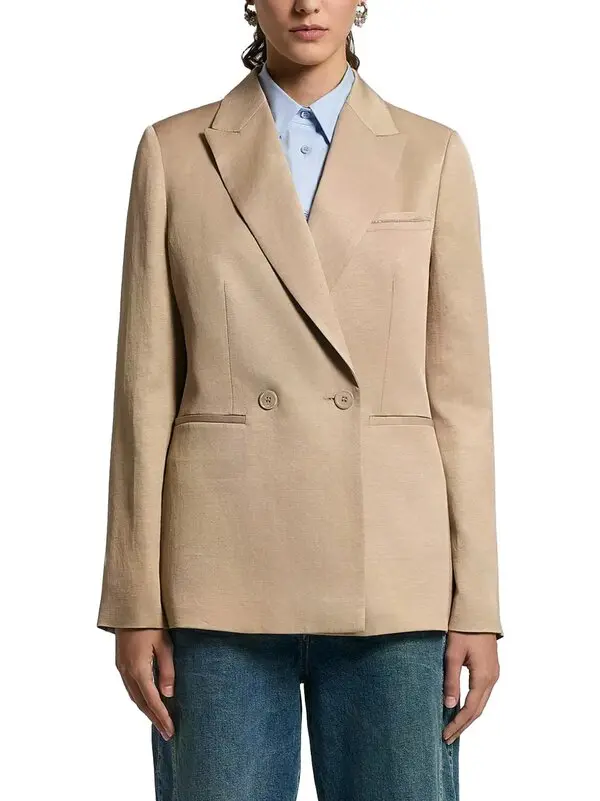 Peserico Twill Double-breasted Blazer - Neutrals