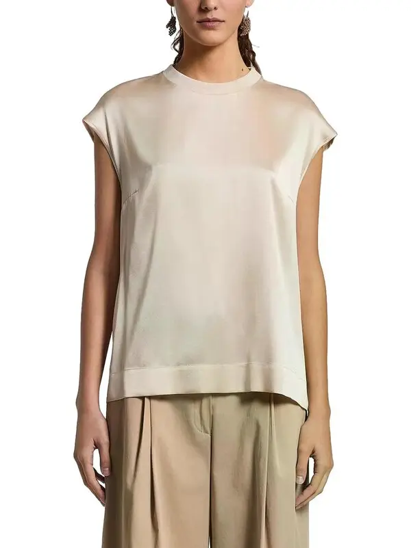 Peserico Ribbed-trim Top - Neutrals
