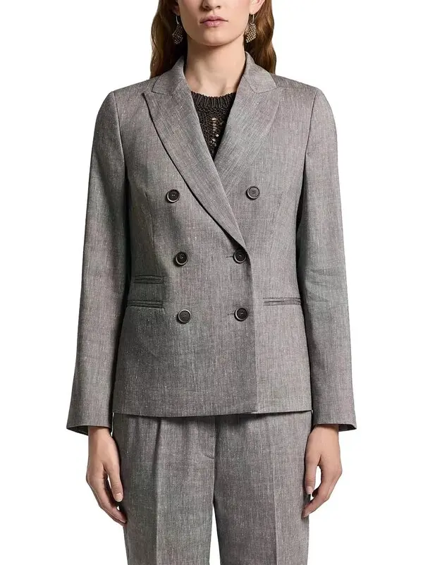 Peserico Double-breasted Blazer - Grey