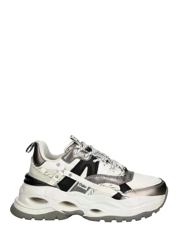 BUFFALO Triplet Hollow Panelled Sneakers - White