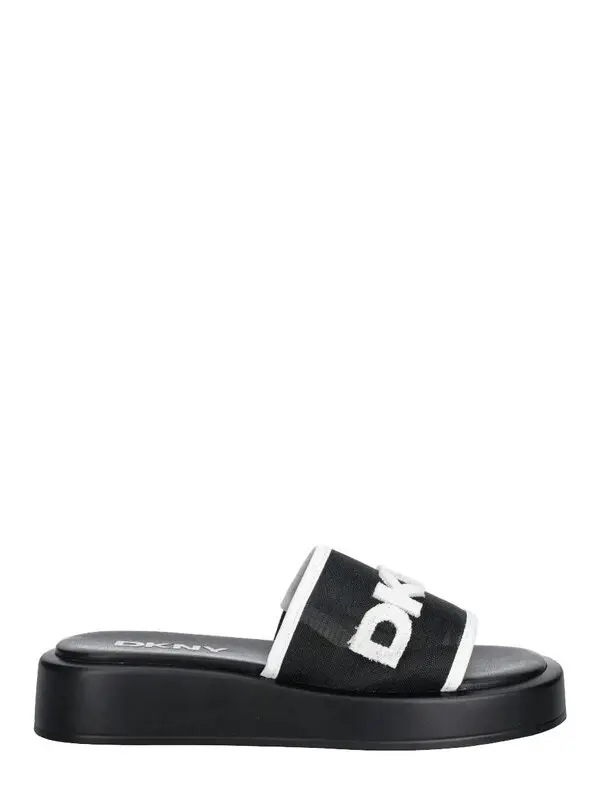 Dkny Logo Flatform Slides - Black