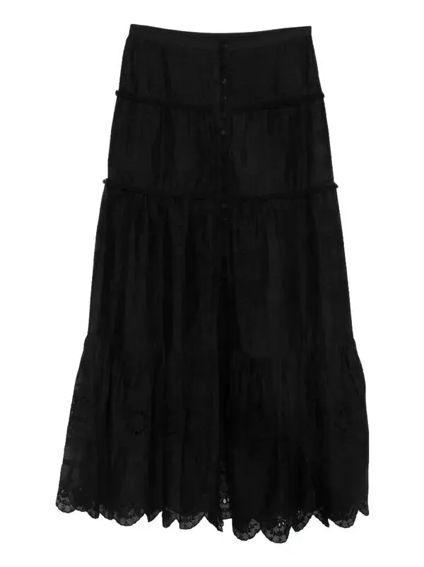 MARANT ETOILE Button Tiered Skirt - Black