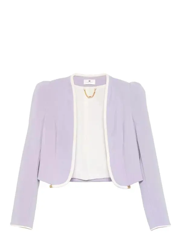 Elisabetta Franchi Contrast-trim Cropped Jacket - Purple