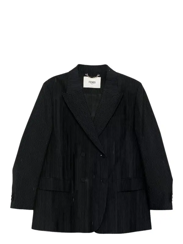 Fendi Pinstripe Double-breasted Blazer - Blue