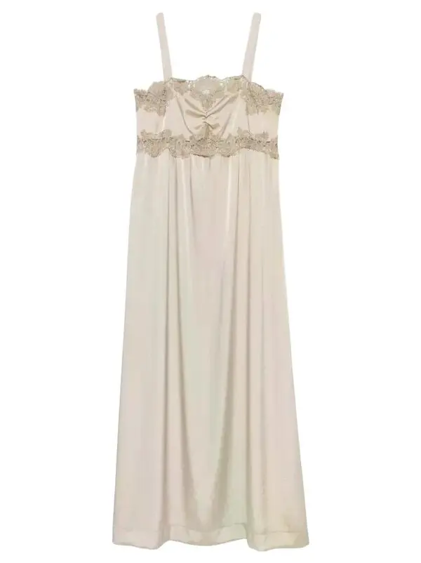 P.a.r.o.s.h Lace Long Maxi Dress - Neutrals