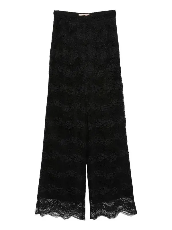 TWINSET Lace Wide Leg Trousers - Black