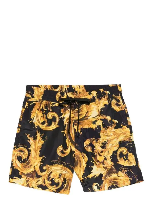 Versace Baroque Swim Shorts - Black